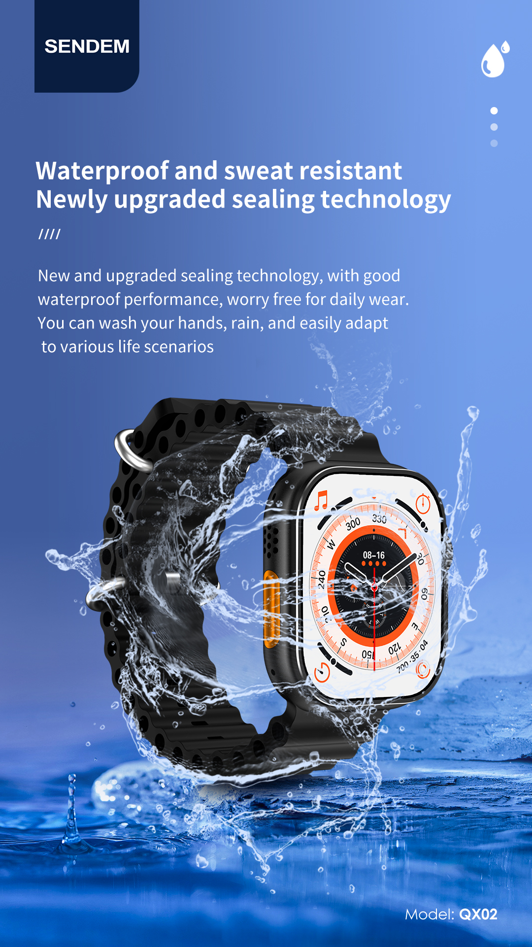 SENDEM QX02 Multi-functional Smartwatch - OAS Technologies Ltd