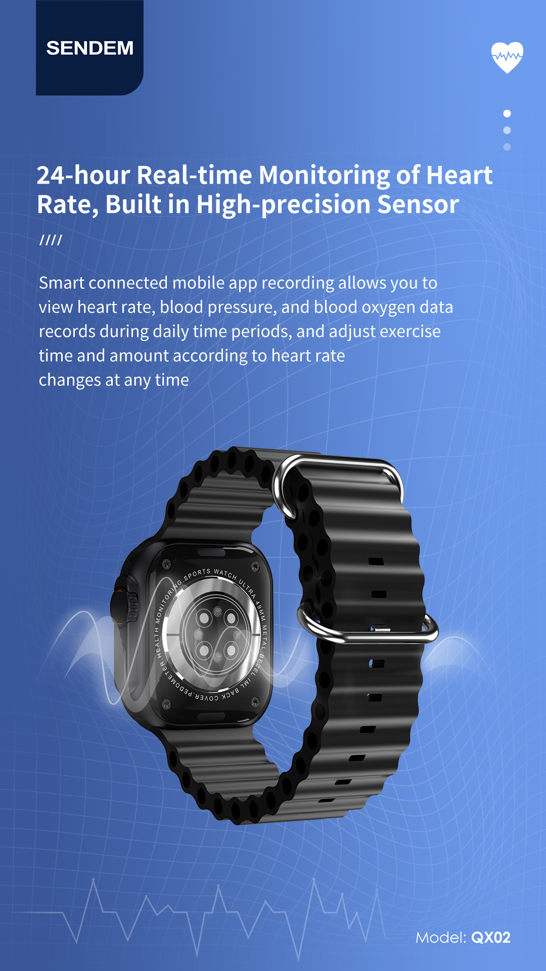 SENDEM QX02 Multi-functional Smartwatch - OAS Technologies Ltd