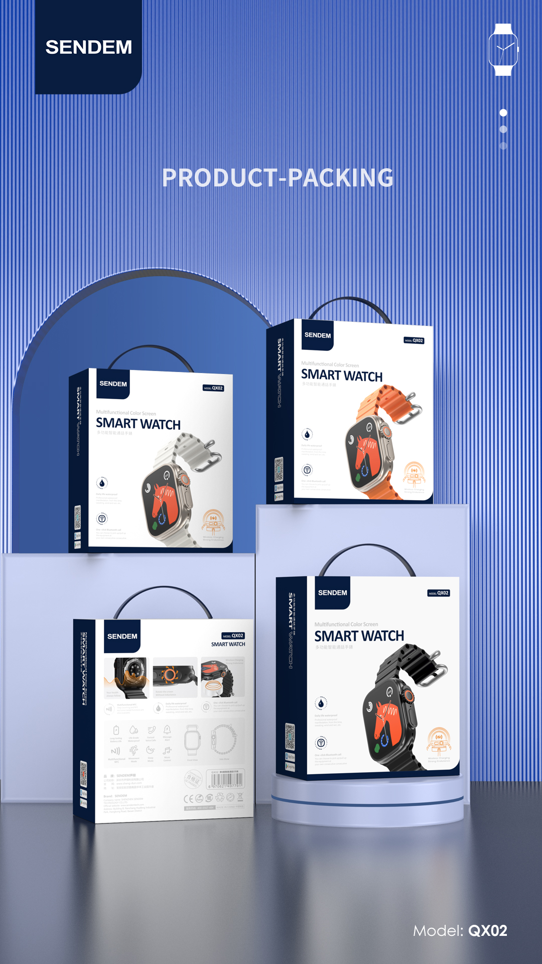 SENDEM QX02 Multi-functional Smartwatch - OAS Technologies Ltd